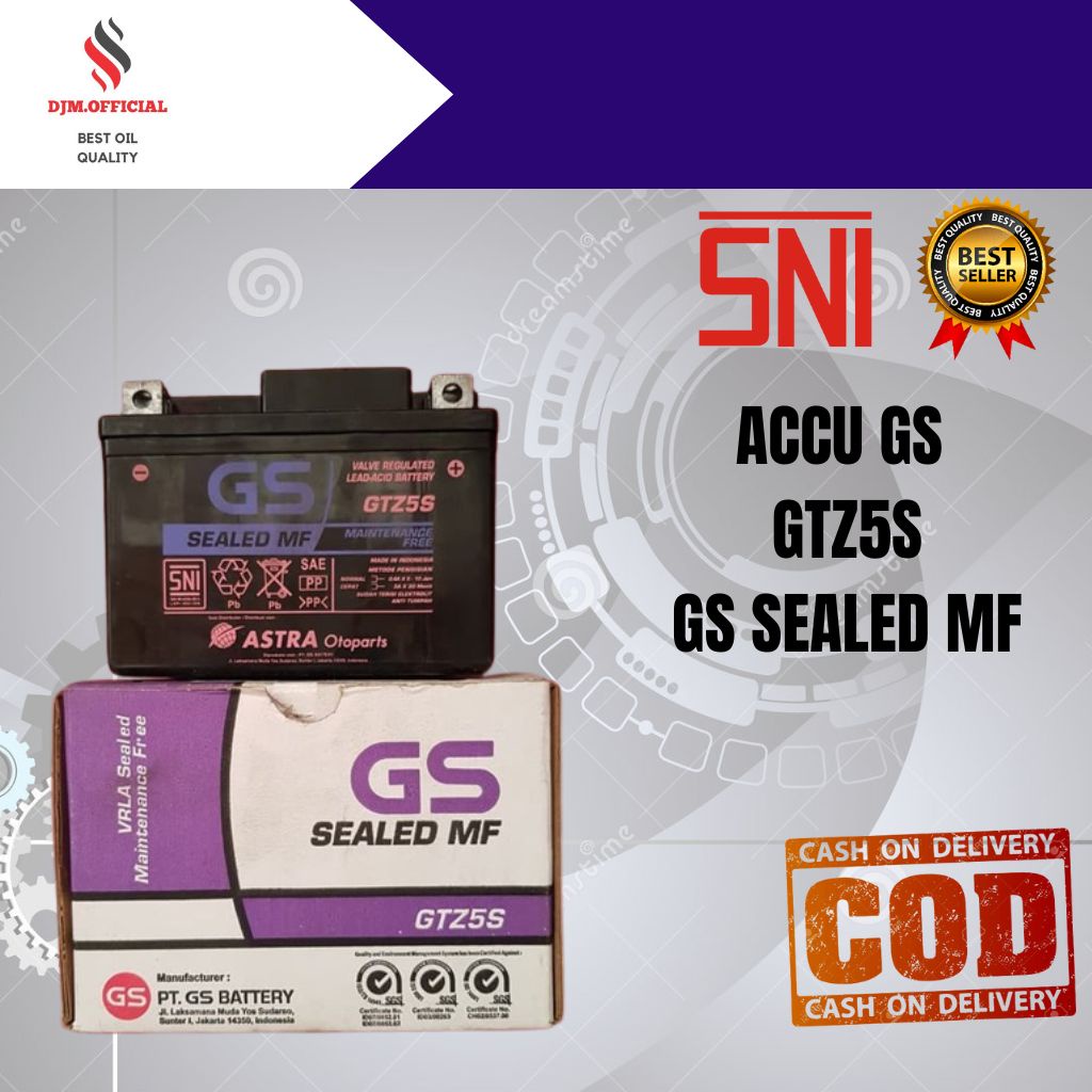 Jual ACCU AKI MOTOR GS ASTRA MF GTZ5S BEAT KHARISMA,MIO J FULL KERING PENDEK (GSMF-GTZ-5S ...