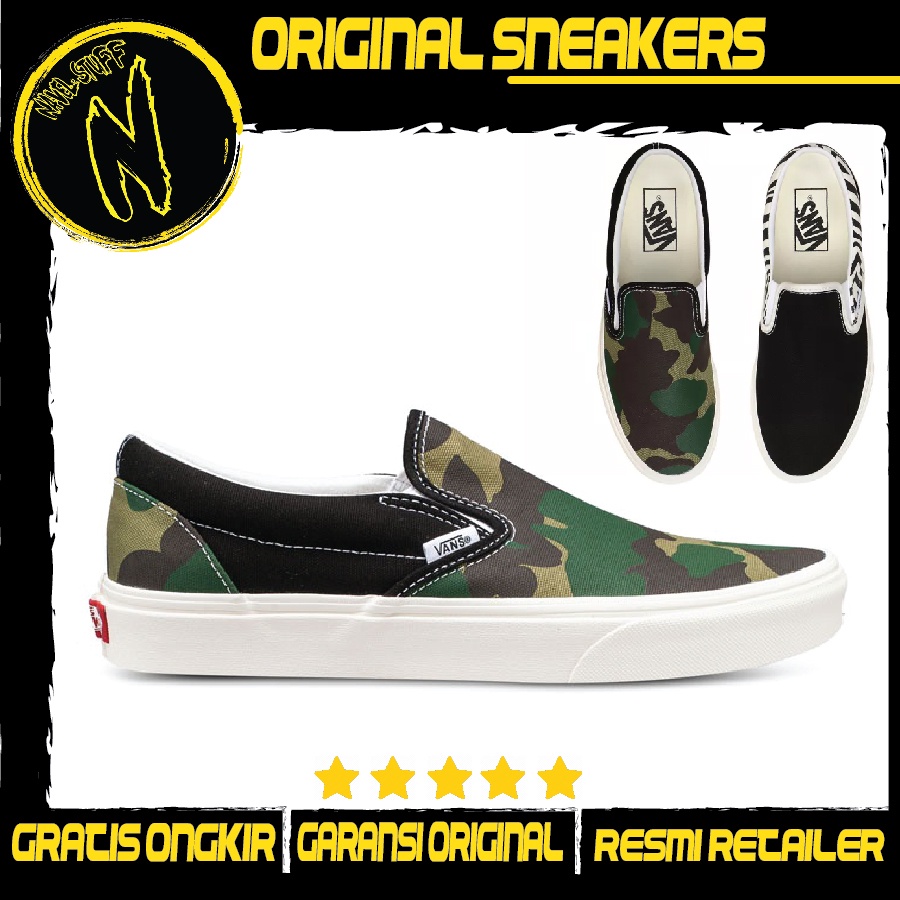 Jual VANS Slip On Mismatch Zebra Camo Original Resmi BNIB | Shopee ...