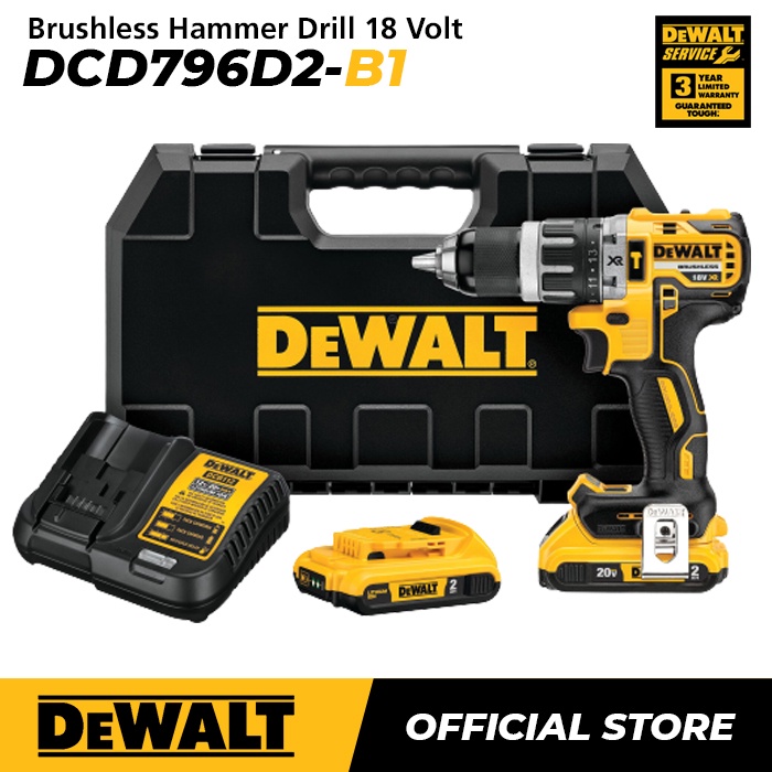 Jual Dewalt DCD796D2 20V 2.0Ah Brushless Hammer Drill / Bor Tembok ...