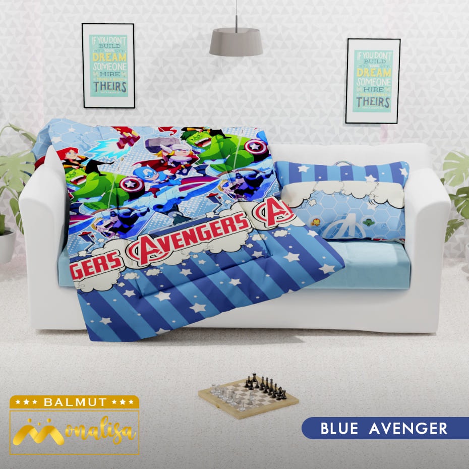 Jual Monalisa Bantal Selimut Karakter (BALMUT) - Avenger Blue | Shopee ...