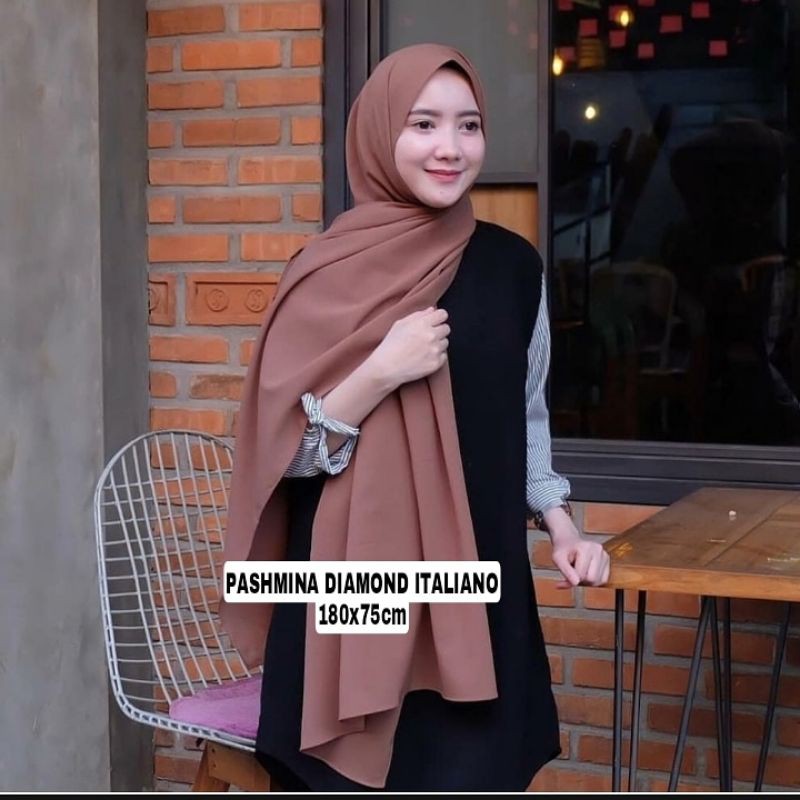 Jual pashmina diamond Italiano 180 x 75 cm (JBBjb) | Shopee Indonesia