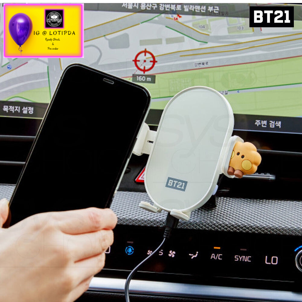 Jual BTS BT21 Minini Car Fast Wireless Charger Official Linefriends ...