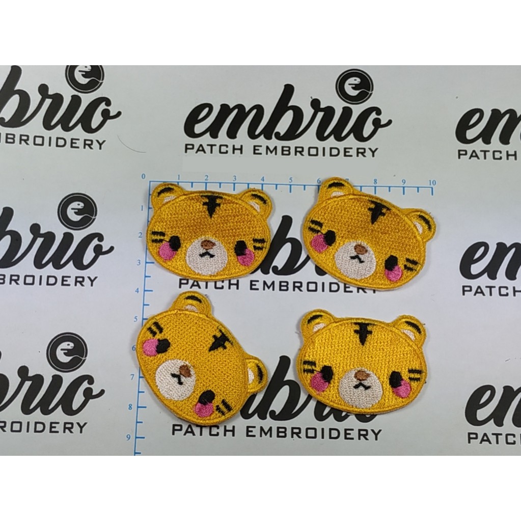 Jual PATCH HARIMAU MACAN LUCU FUNNY TIGER ANIMALS HEAD-2 4x3 PATCH EMBROIDERY EMBLEM BORDIR HOT ...