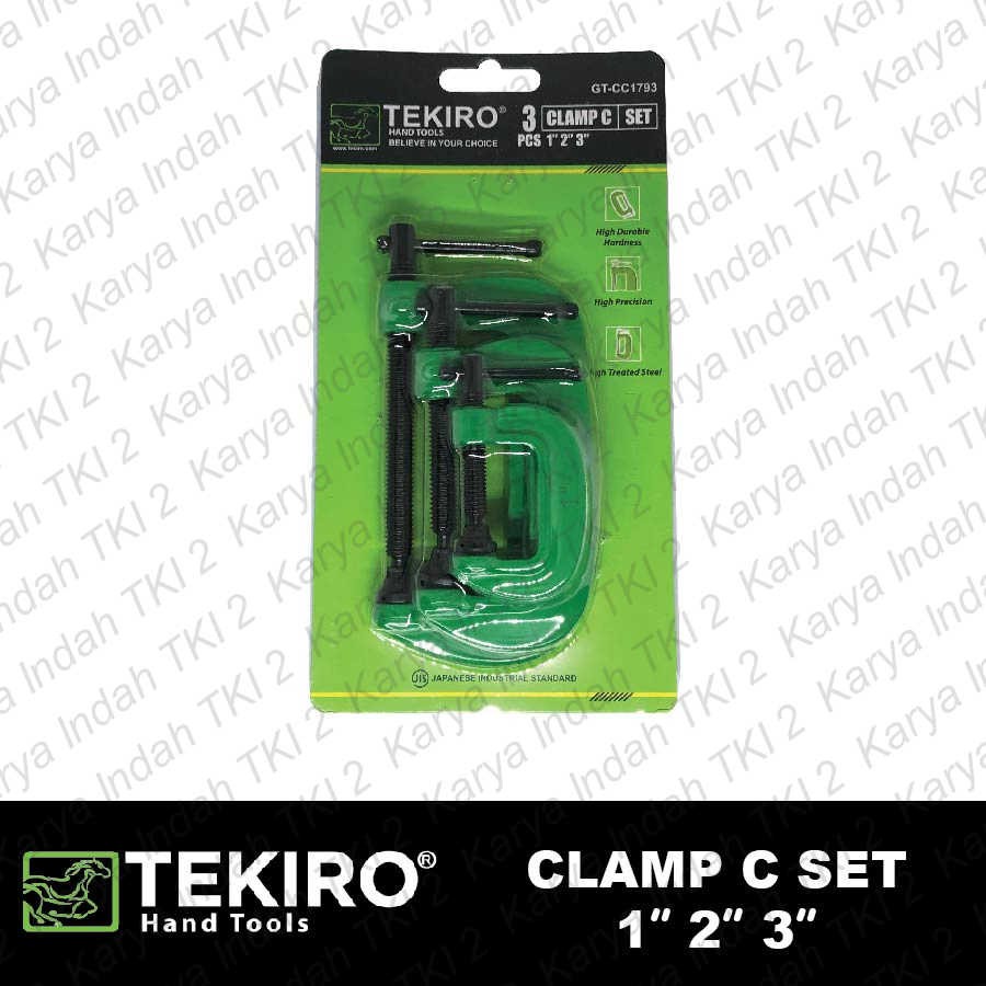 Jual Clamp C 1" 2" 3" SET 3Pcs TEKIRO Klem C Catok C Besi Kayu Penjepit ...