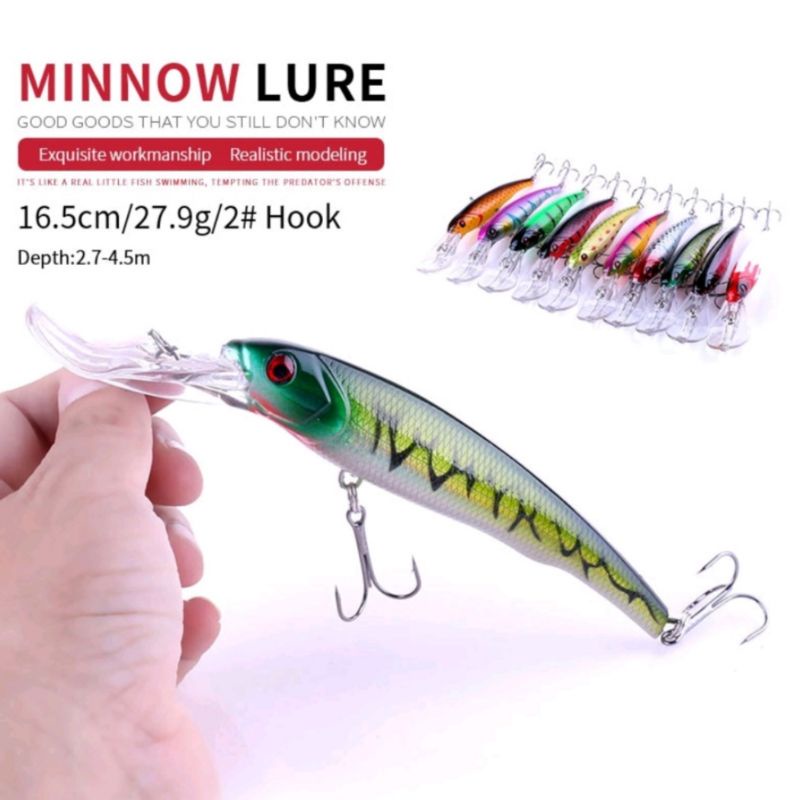 Jual Minnow Lure 16.5cm/27gr Umpan Pancing Big Minow Deep Dive | Shopee ...
