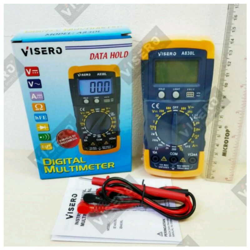 Jual Alat Digital Multimeter/Multitester VISERO A830L | Shopee Indonesia
