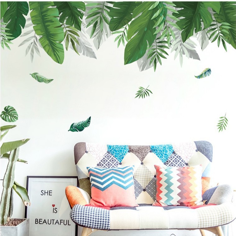 Jual Reliza Wall Sticker Hanging Green Leaves Stiker Dinding XL8361 ...