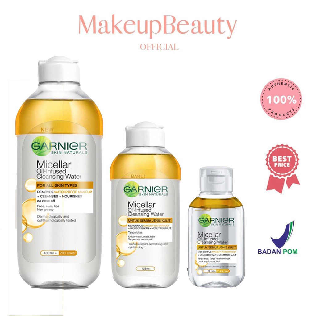 Jual GARNIER Micellar Biphase Oil Cleansing Water 50ml / 125ml / 400ml ...