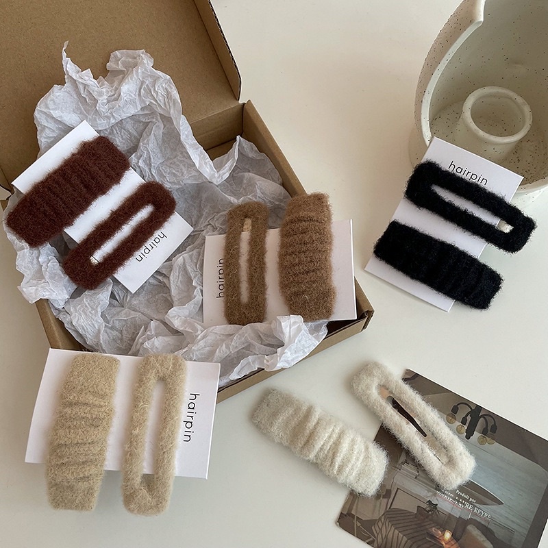 Jual Town Shell Korean Fur Hair Claw Clip Set / Jepitan Rambut Poni ...