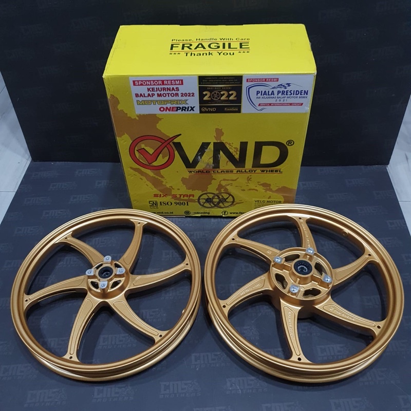 Jual Velg Velek Racing VND Six Star Ring 17 Kawasaki Ninja R Gold ...