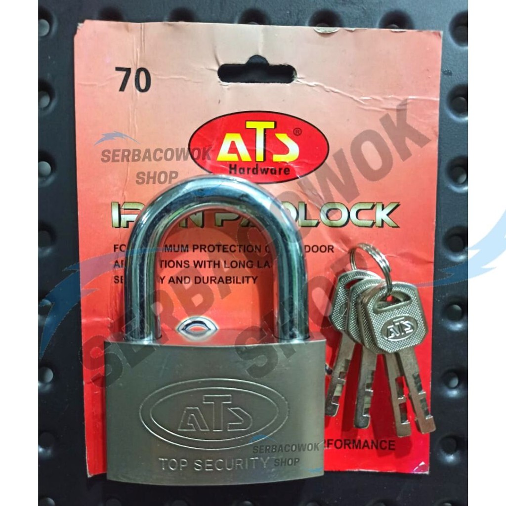 Jual ATS Gembok Putih 70 mm Leher Pendek Chrome Gembok Pelor Termurah ...