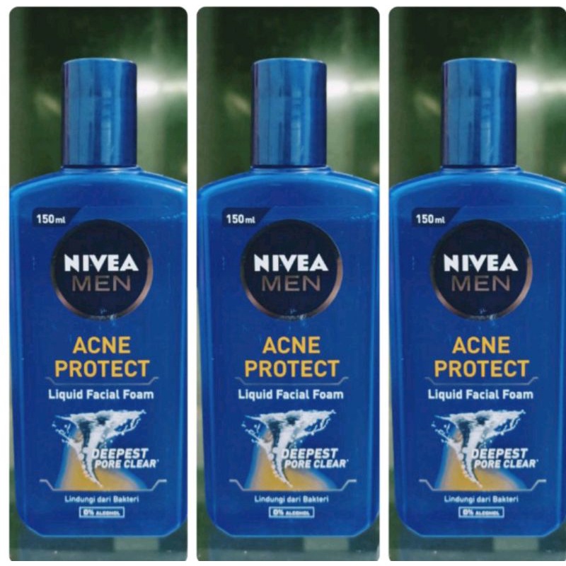 Jual Nivea Men Acne & Protect Liquid Facial Foam 3 x 150ml | Shopee ...