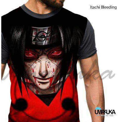 Jual baju tshirt kaos 3d anime naruto uchiha itachi akatsuki / one ...