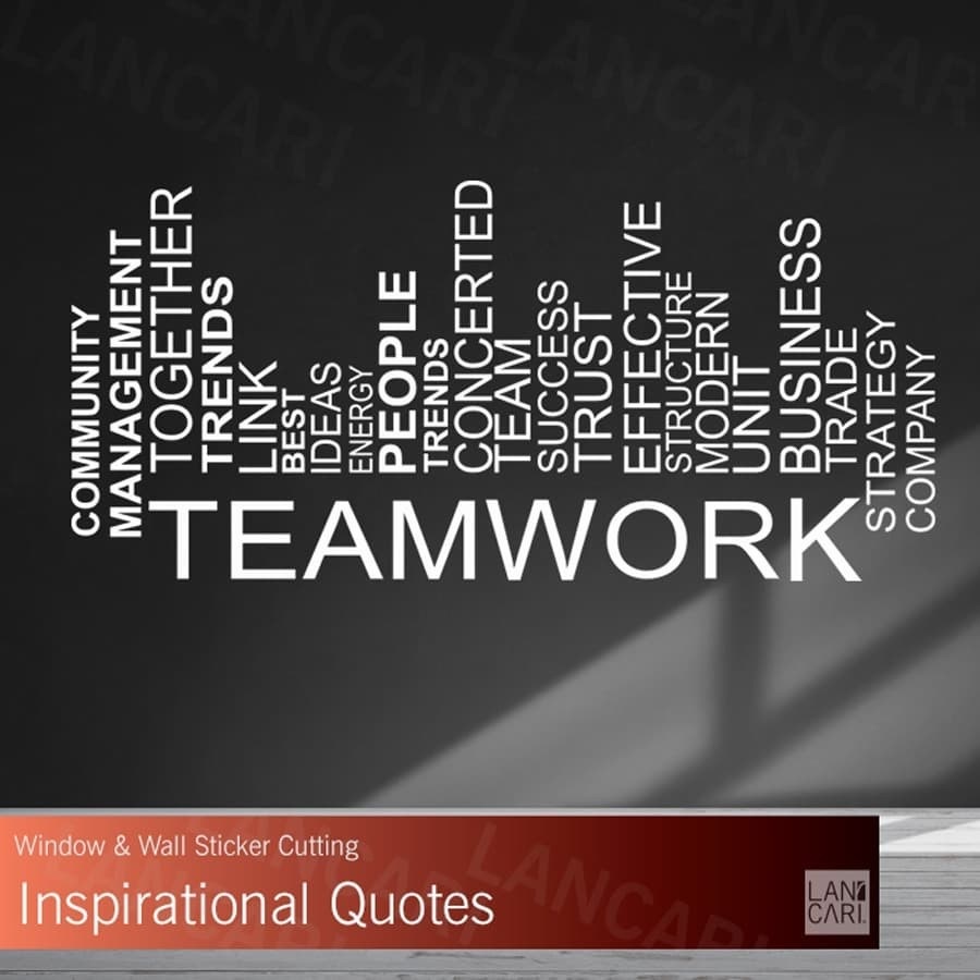 Jual Sticker Dinding Motivasi Team Work Stiker Cutting Kaca Kantor ...