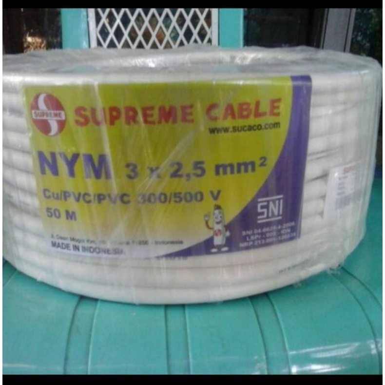 Jual kabel listrik kabel NYM 3x2.5 kabel 3x2,5 supreme kabel kawat tembaga SNI PER METER ...