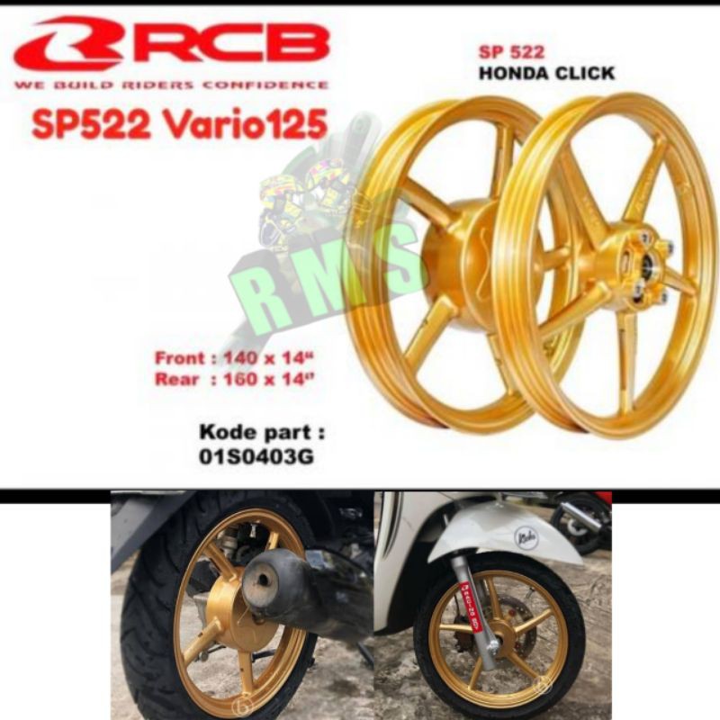 Jual Velg RCB Vario 125 Vario 150 SP522 palang 5 Gold asli dan original ...