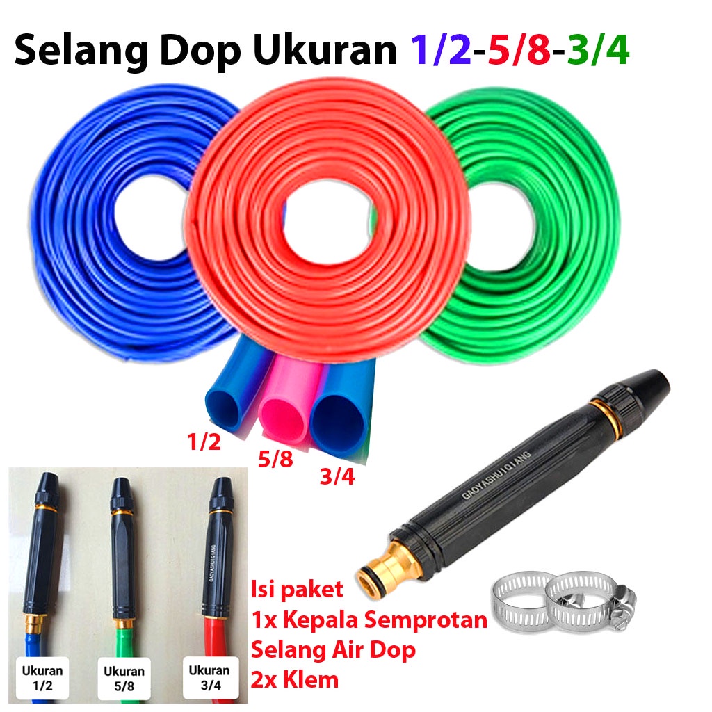 Jual Paket Promo Selang Dop Set Semprotan Cuci Motor Mobil Selang Air ...