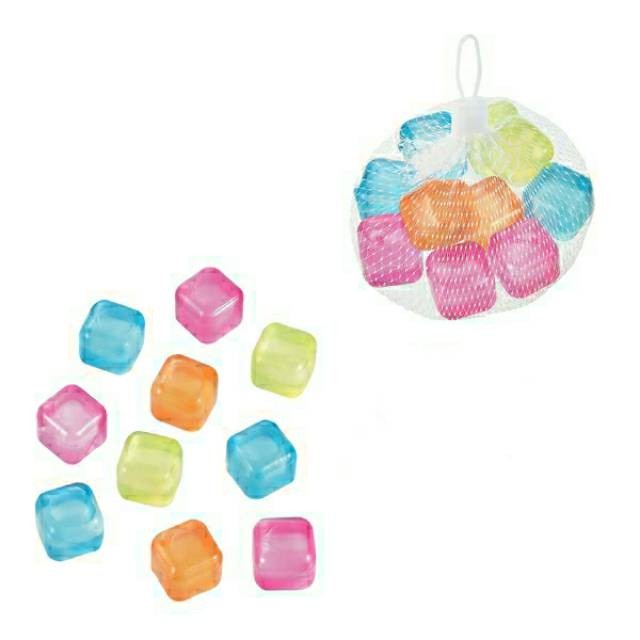 Jual Es Batu Pendingin anti cair /Reusable Plastic Ice Cube 12 Pcs ...