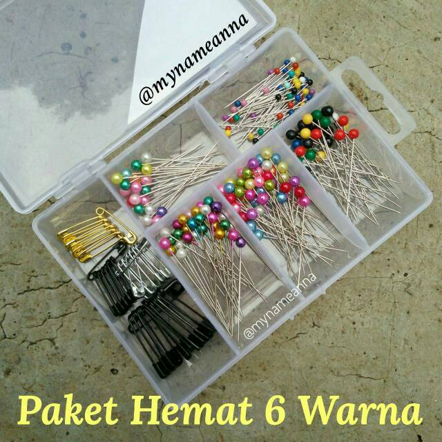 Jual Paket Hemat 6 Warna ( Jarum Pentul Premium Peniti Premium ...