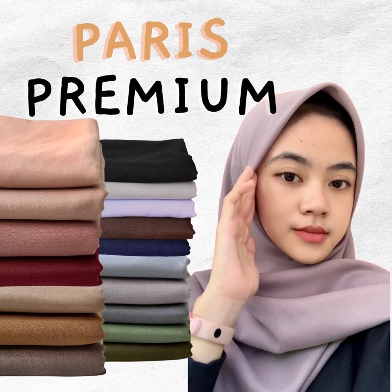 Jual jilbab segi empat Paris premium | Shopee Indonesia