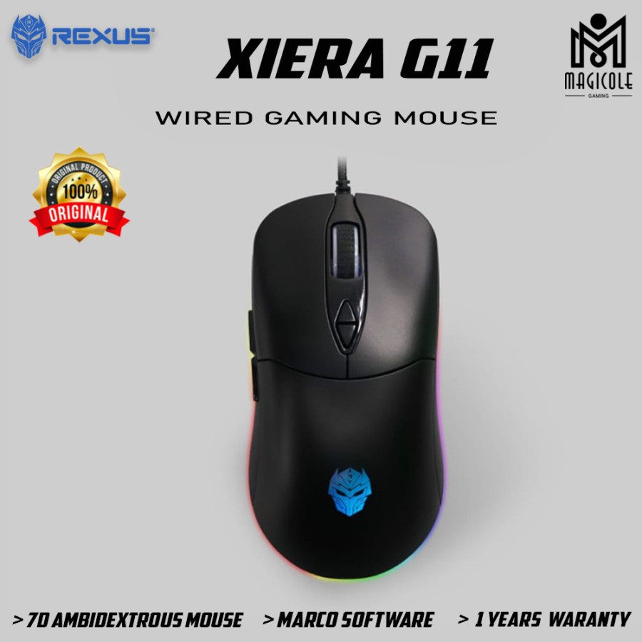Jual Rexus Xierra G11 RGB Wired Gaming Mouse | Shopee Indonesia