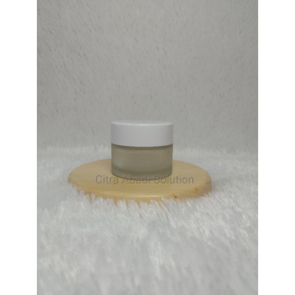 Jual pot kaca 15gr Doff kaca tebal tutup putih | Shopee Indonesia