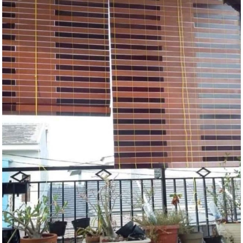 Jual krey tirai pvc fiber motif outdoor | Shopee Indonesia