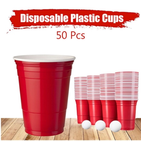 Jual 20pcs CUP GELAS PLASTIK MERAH 450Ml | Shopee Indonesia