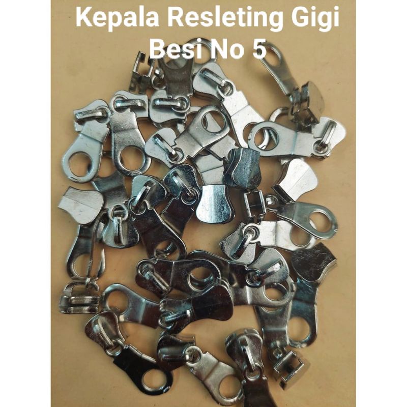 Jual 12 biji Kepala resleting JAKET/Gigi besi no.5, untuk rel Vislon ...