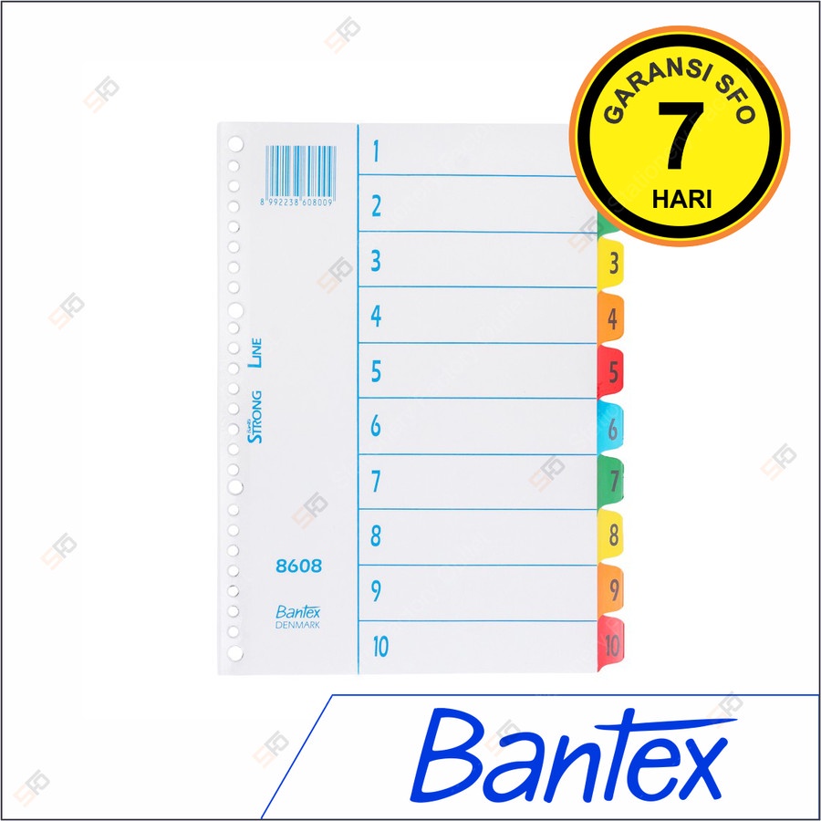 Jual Divider Index Bantex B5 1-10 - Loose Leaf 8608 - SFO Semarang ...