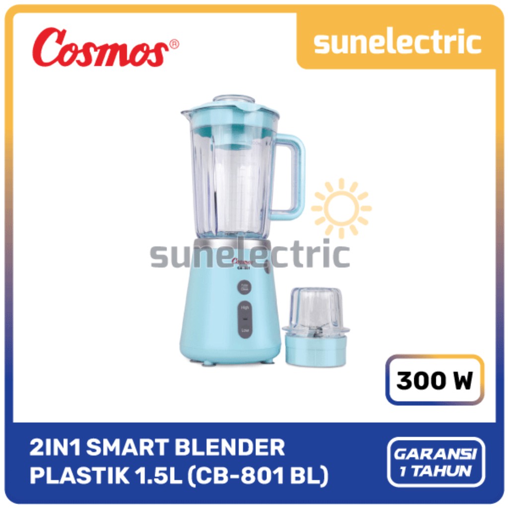 Jual Cosmos CB-801 BL Blender Plastik Blenz + Dry Mill 2in1 1.5Liter CB801 BL / CB 801 BL / CB ...