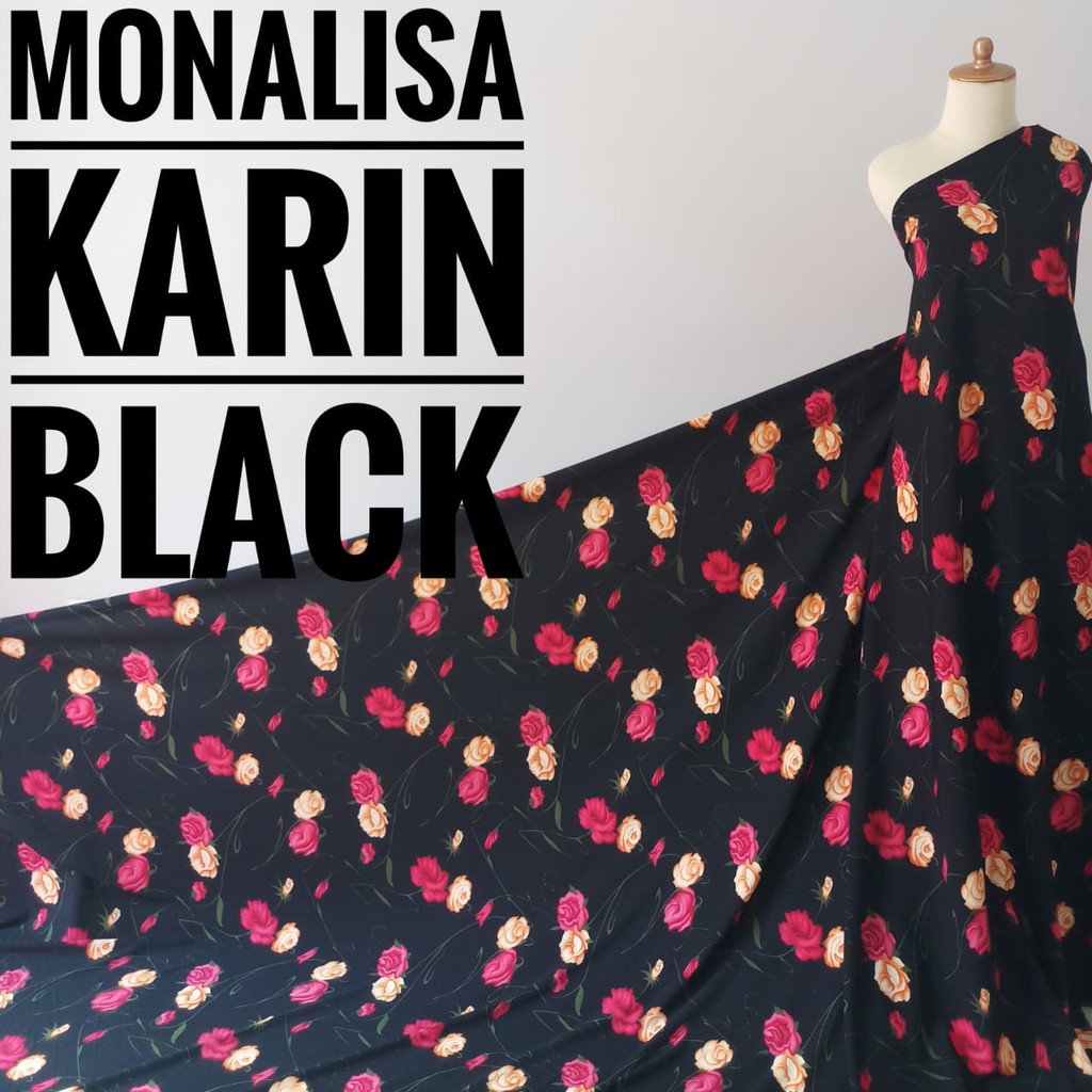 Jual Kain Meteran Monalisa Karin Black (0.5M) | Shopee Indonesia