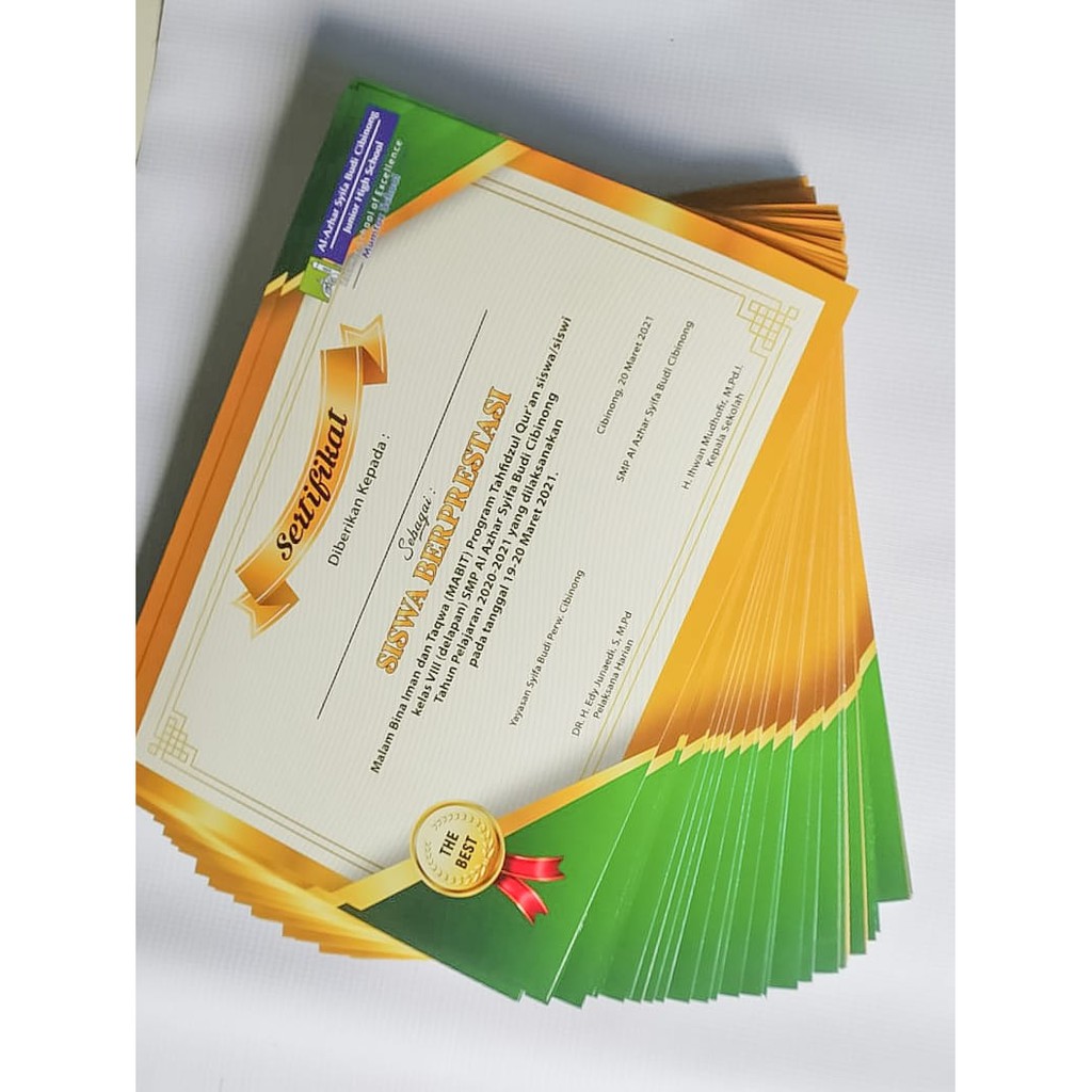 Jual Cetak Sertifikat Online Piagam Penghargaan Sertifikat Custom My