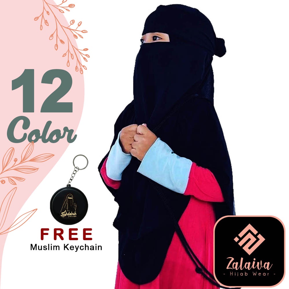 Jual [Cadar Anak] Niqab Bandana 2 Layer Tanpa Jahitan Bawah Mata Niqab Umur 3 4 5 6 7 8 9 10 11 ...
