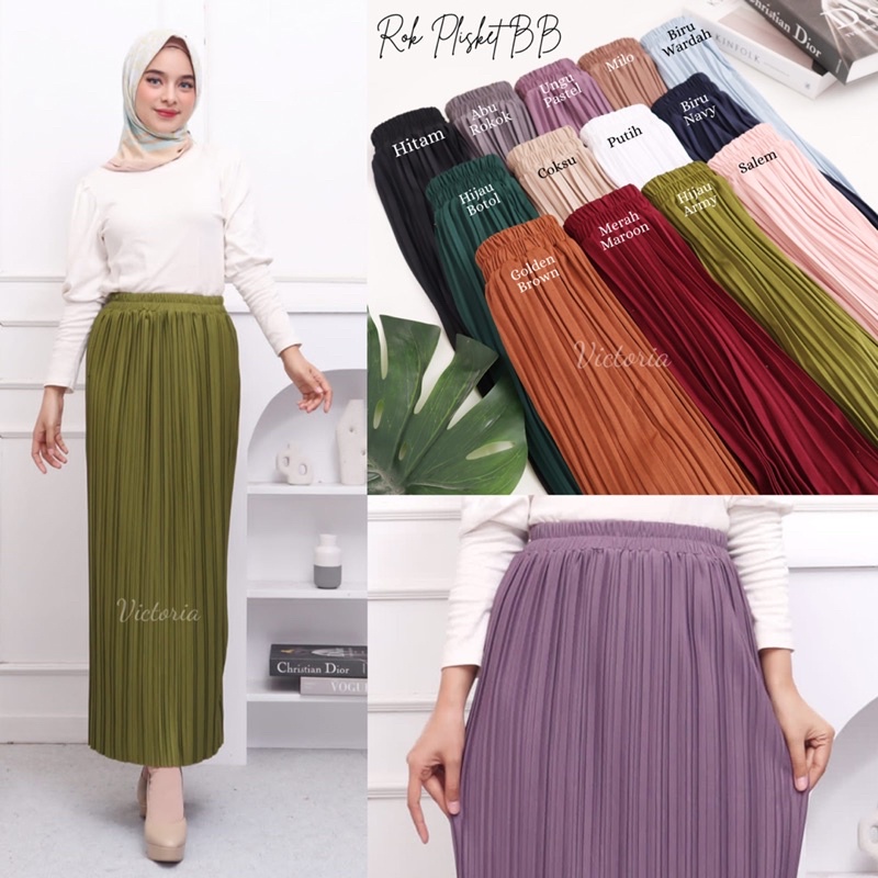 Jual (R012) ROK SPAN Plisket BB / Pleated Skirt /Rok Span Hyget Super ...