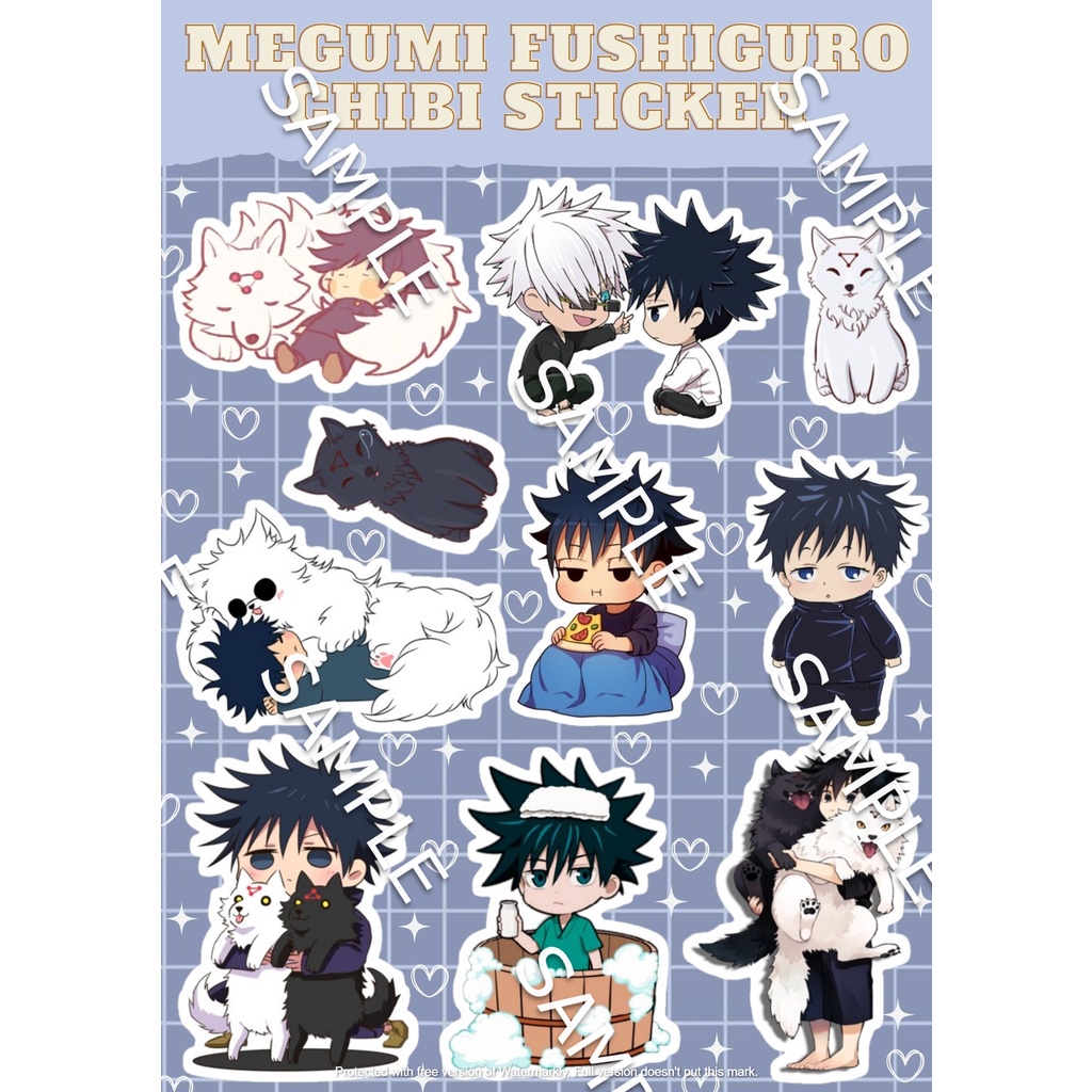 Jual STICKER SET JUJUTSU KAISEN CHIBI VERSION GOJO SAKUNA MEGUMI NOBARA ...