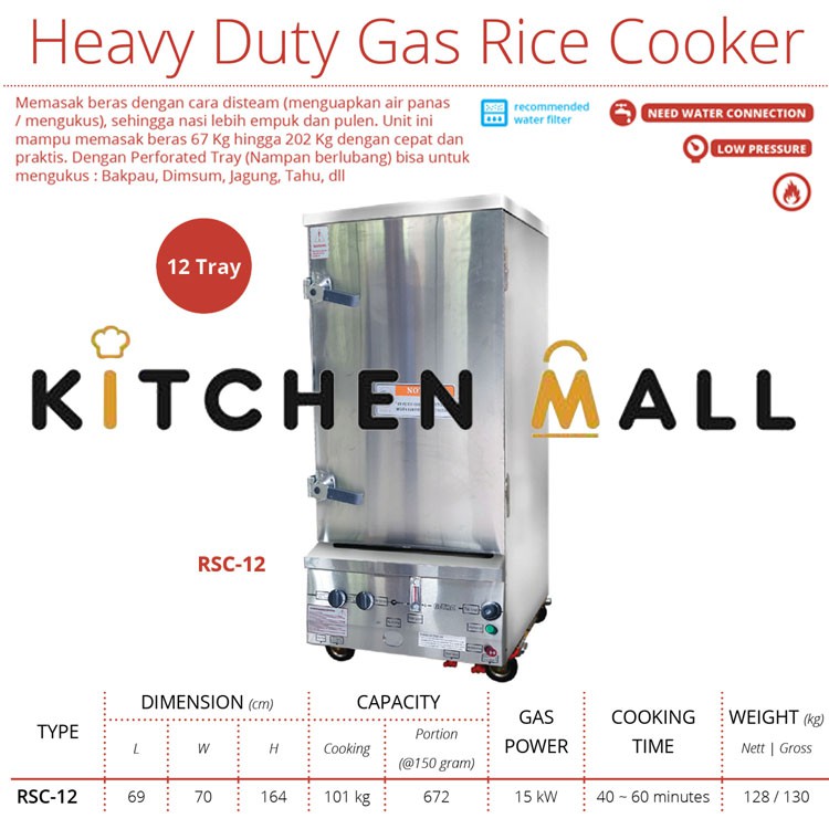 Jual GETRA RSC-12 HEAY DUTY GAS RICE COOKER - STEAMER - MESIN MASAK NASI | Shopee Indonesia