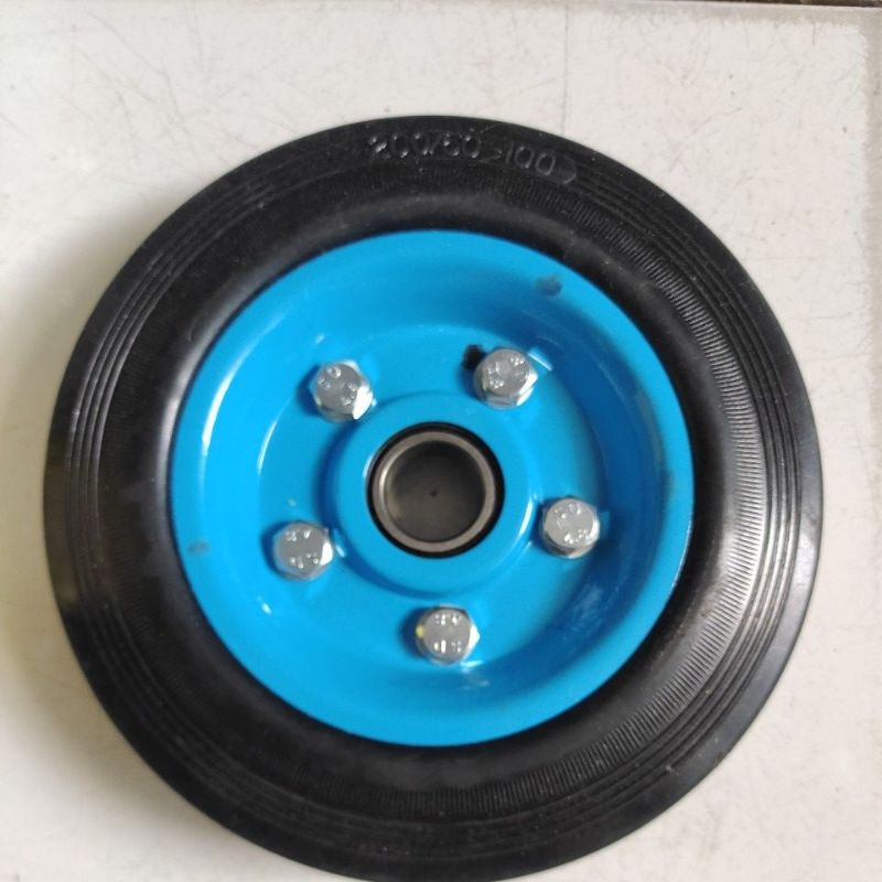 Jual roda Rolly 8" biru / roda TRolly 8" biru / roda gerobak 8" biru ...