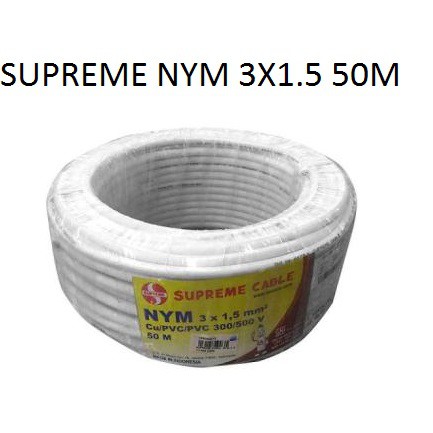 Jual SUPREME KABEL NYM 3X1,5 mm 50M - Kabel Listrik Supreme 3x1.5 mm 50m | Shopee Indonesia