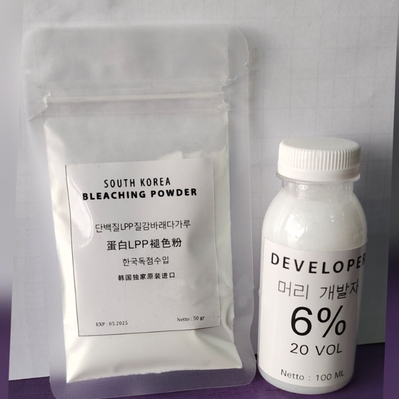 Jual Developer + Bleaching Rambut Korea LPP level 9 kemasan 50gr dan ...