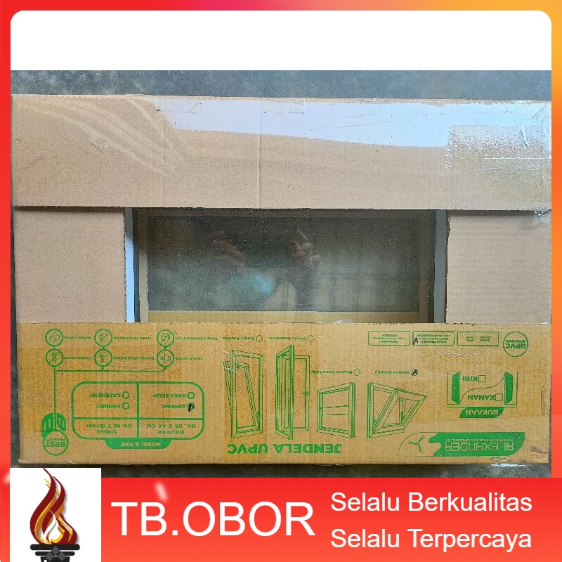 Jual Jendela UPVC Bouven Casement Warna Putih Kaca Polos Bening Kusen ...