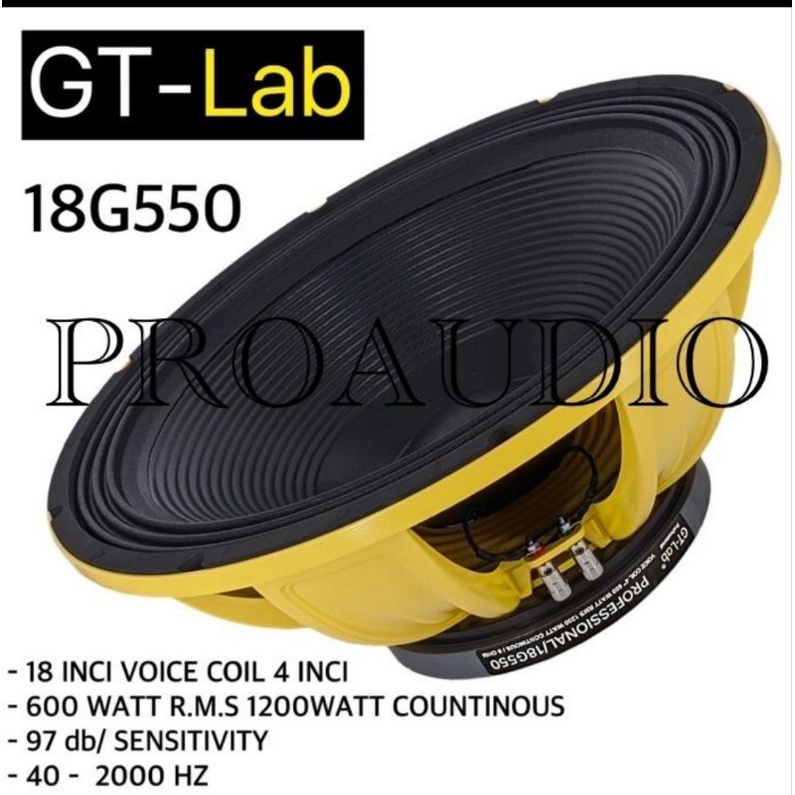Jual SPEAKER KOMPONEN GTLAB 18G550 BY RDW 18 INCH GT LAB 18 G550 18G 550 | Shopee Indonesia