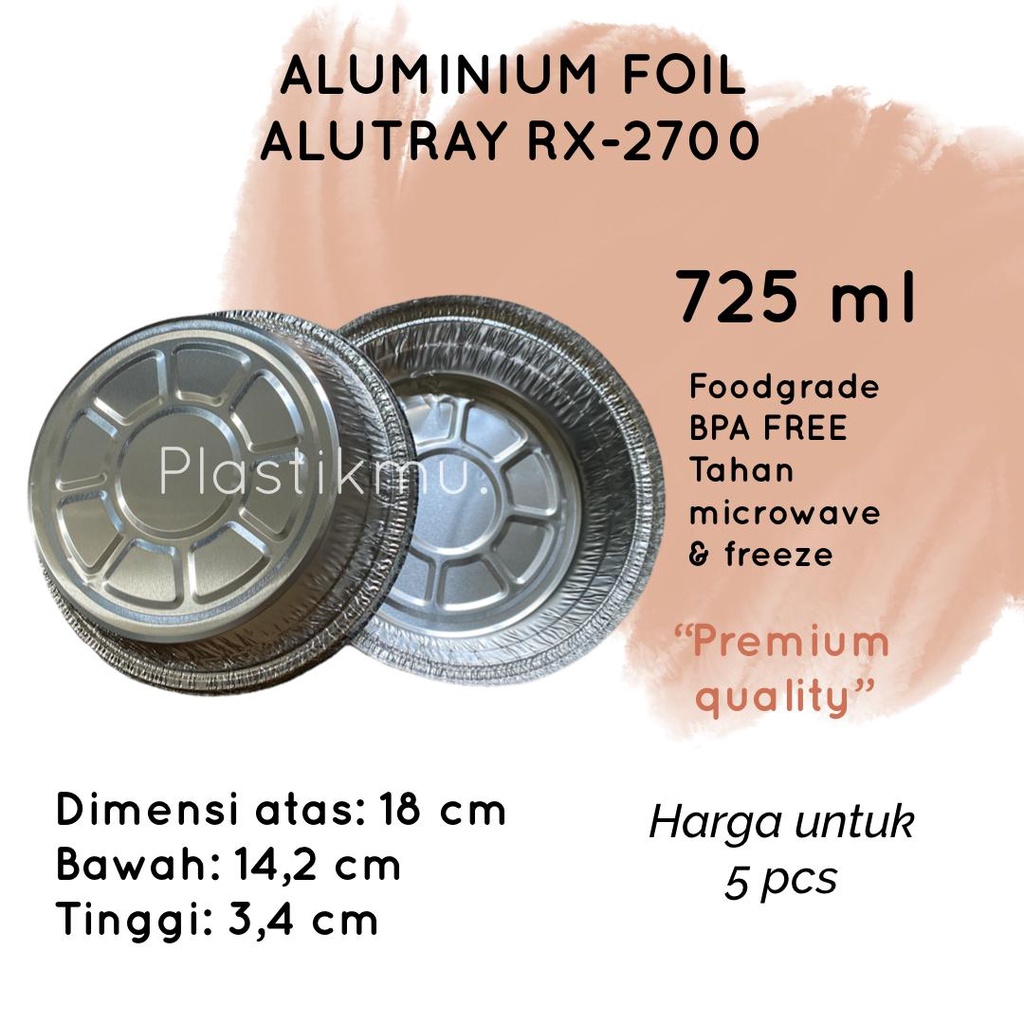 Jual (isi 5pcs) ALUMUNIUM FOIL RX-2700 //ALUMUNIUM FOIL TRAY / ALUTRAY ...