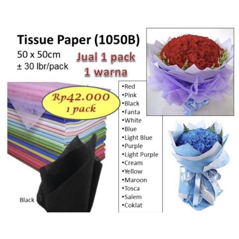 Jual Tissue Paper 1050B Wrap basic Wrapping Basic Buket Bunga Kertas ...