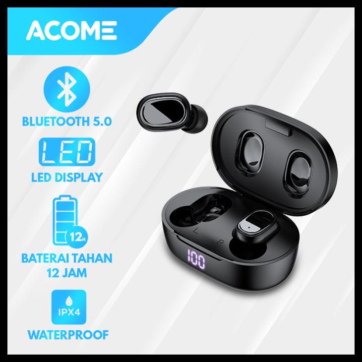 Jual Acome Headset Bluetooth 5.0 Tws Led Airdots T1 Garansi Resmi 1 ...