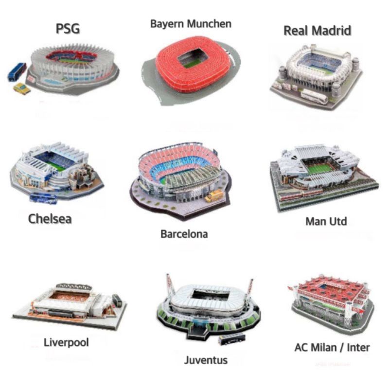 Jual Miniatur Stadion Sepakbola 3D Puzzle Klub Eropa / Mini Replica ...
