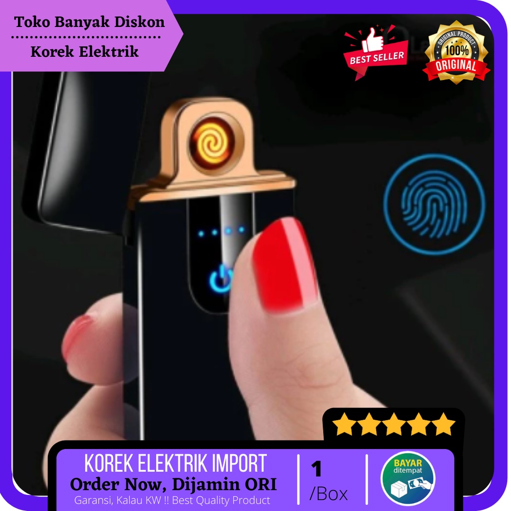 Jual [PALING LARIS] Korek Api Elektrik USB Fingerprint Touch Sensor LED ...