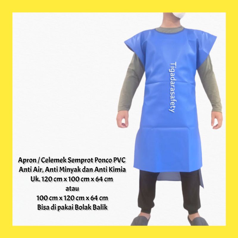 Jual Apron Sprayer Ponco PVC Warna Biru uk. 100 cm x 120 cm x 64 cm ...