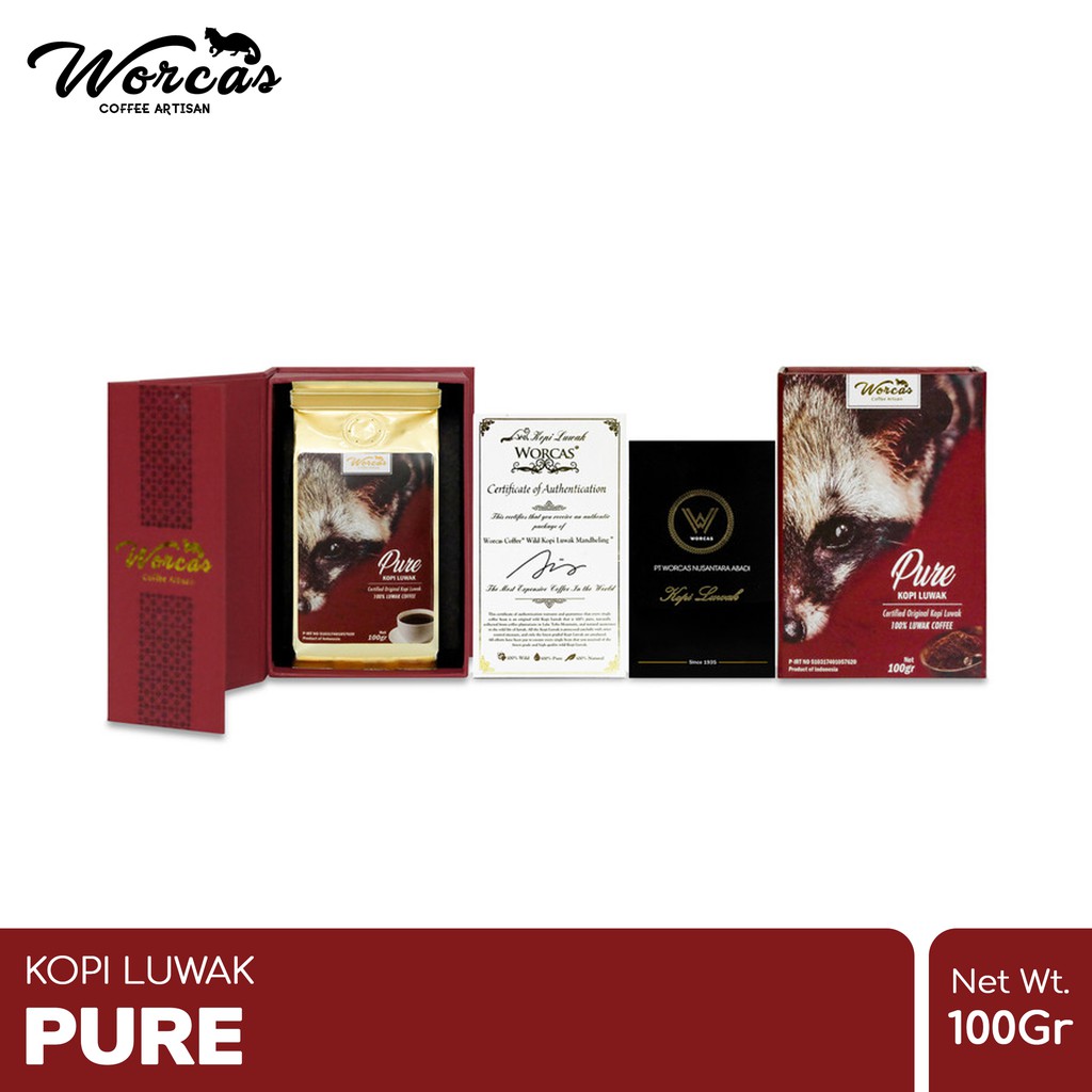 Jual WORCAS Pure Luwak Coffee 100gr - Classic Box Kopi Luwak | Shopee Indonesia