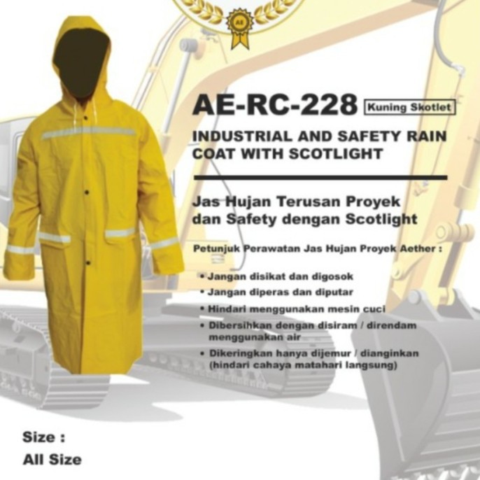 Jual Jas Hujan Proyek dan Polisi Mantel Terusan Kuning Hijau Oren Ponco ...